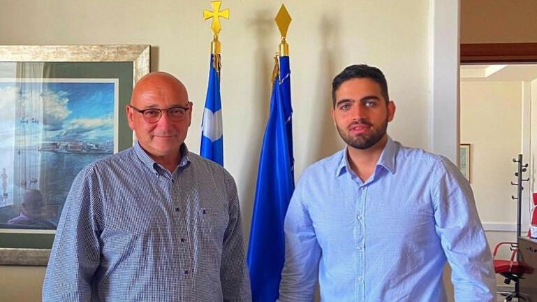 Με τον Πρύτανη του Πανεπιστημίου Κρητης ο Κωνσταντίνος Κεφαλογιαννης ...